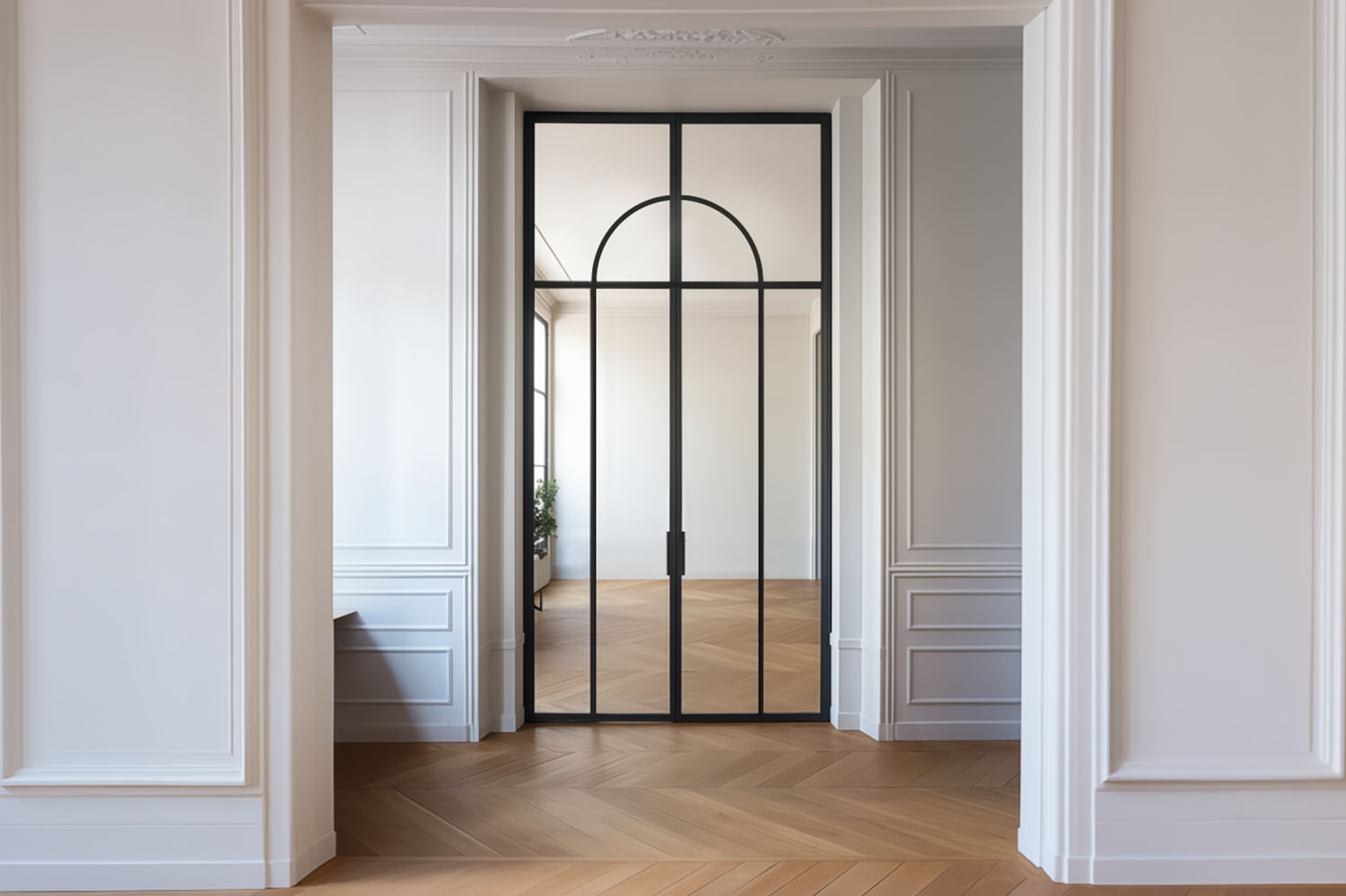 Double porte verrière avec Arrondi / Sur Mesure