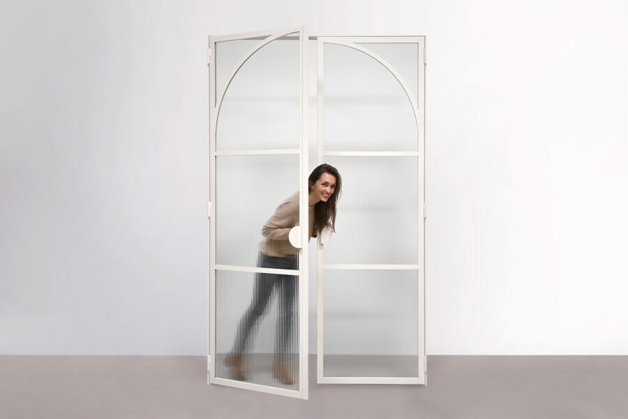 Double porte N°82 / Verre et acier / Fabrication sur mesure